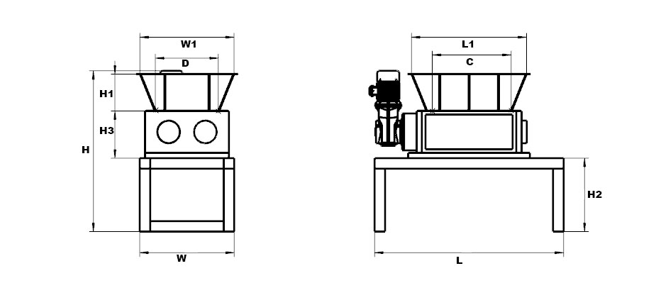 Two Shaft Shredders Small-size For Shredding solid waste, E-waste ...